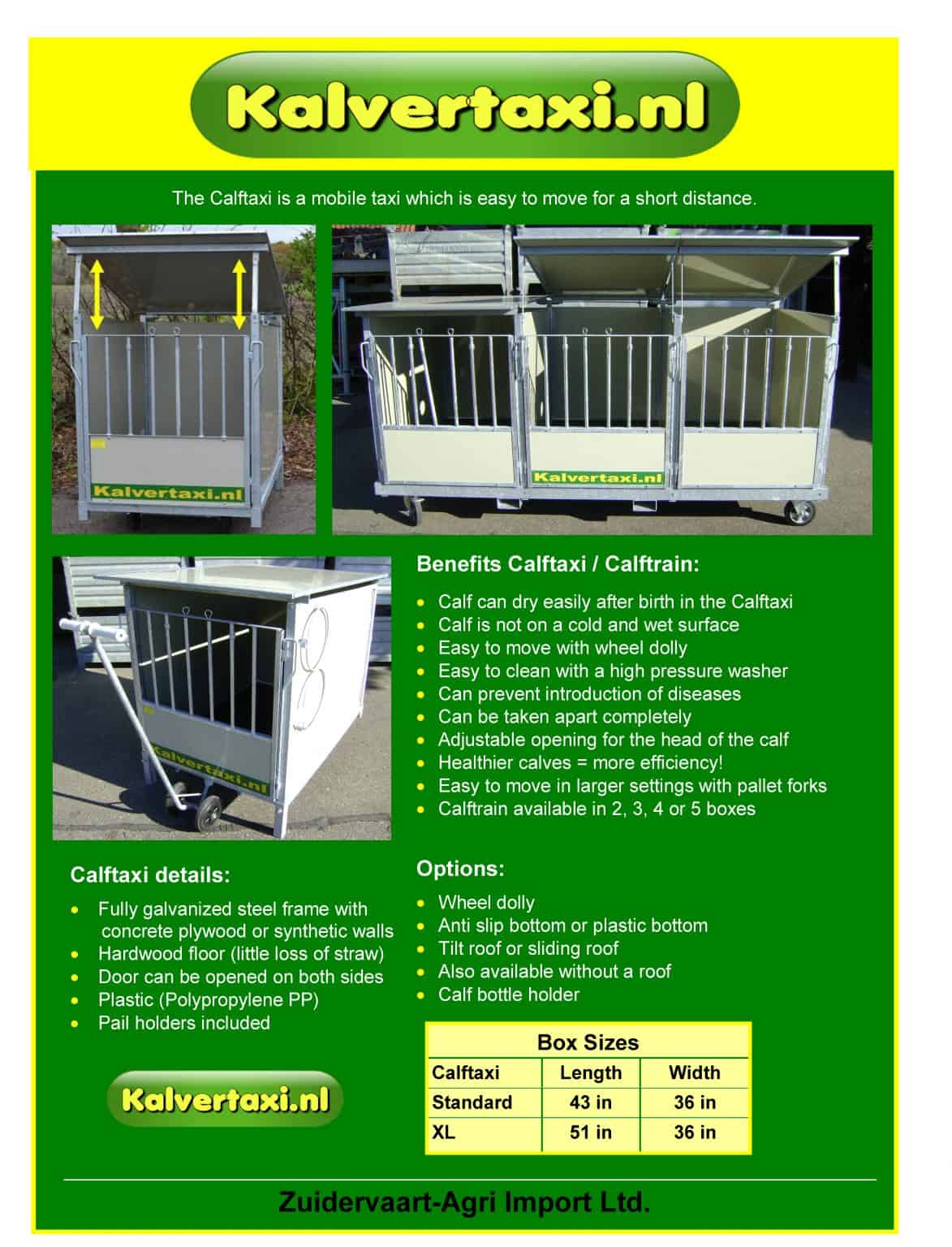 Calf Taxi - Zuidervaart Agri-Import Ltd. - Newborn Calf Pen